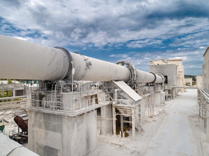 Rotating Furnace for Limestone Roasting at Production Plant Stock Photo ...