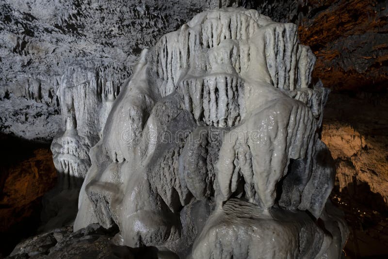 Limestone cave formations stock photo. Image of inside - 255253602