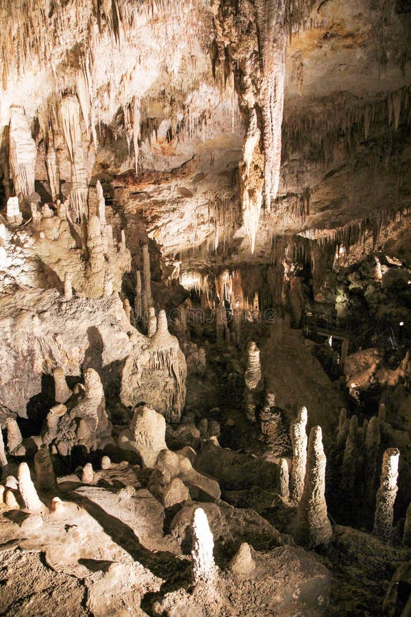 Limestone cave stock image. Image of exploration, stalagmite - 103177719