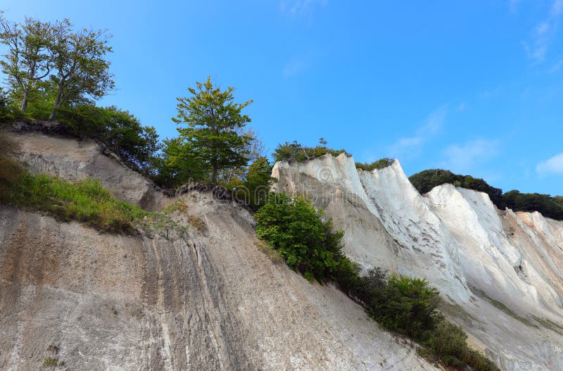 Limestone Cliff Undergoing Erosion Viewed from Below with Plants ...
