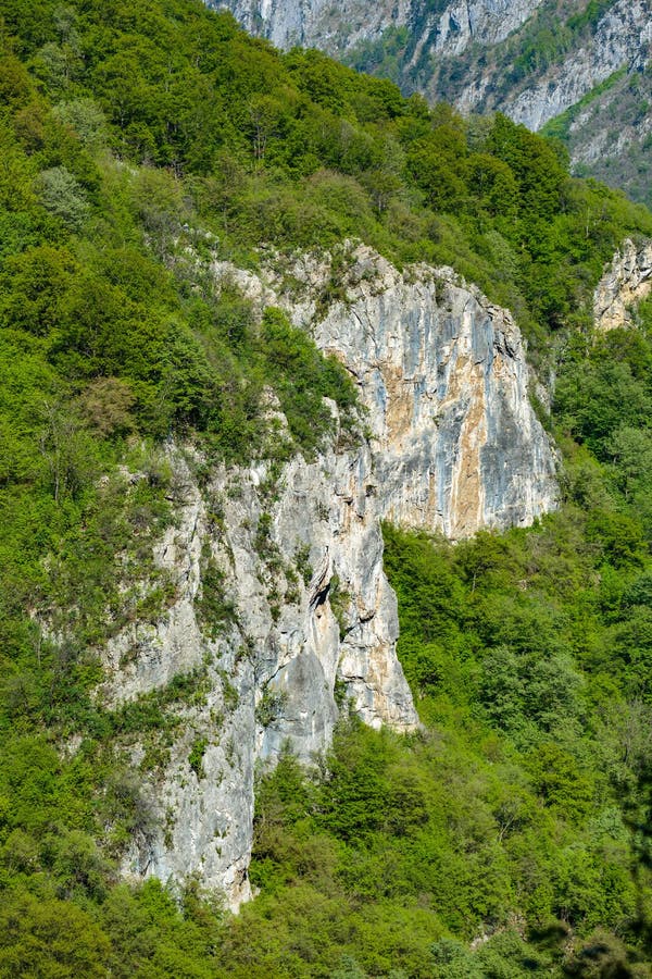 Limestone Cliffs on Mountain Stock Photo - Image of panorama, scenic ...