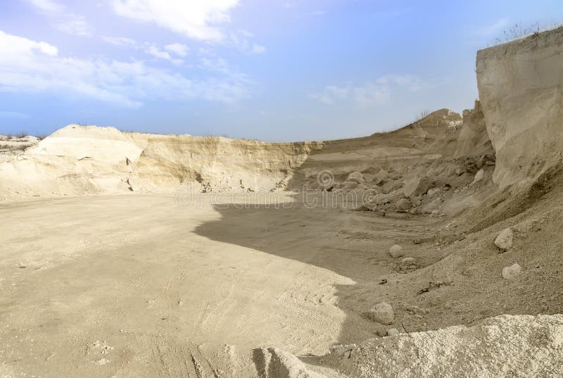 Limestone cliffs at quarry stock image. Image of view - 63105729