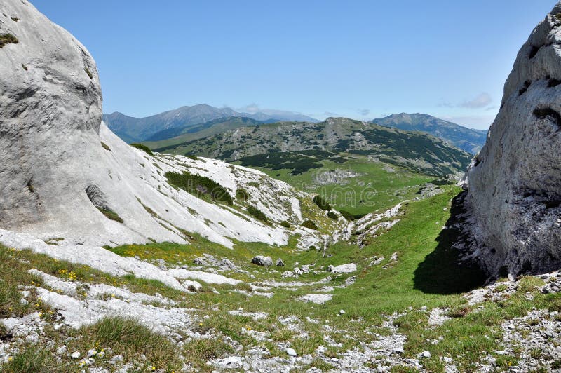 Limestone Cliffs in Retezat Mountain, Romania Stock Image - Image of ...