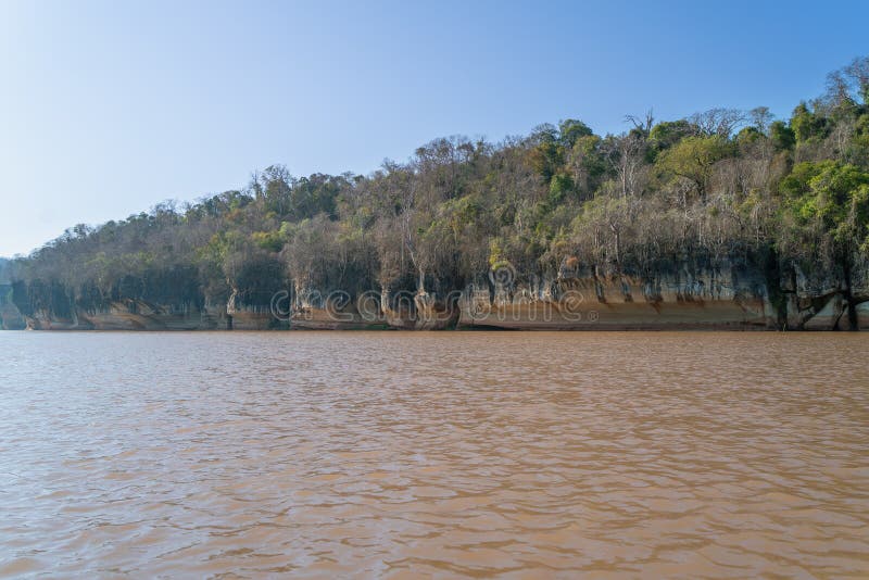 Limestone Cliffs and Vegetation Along Manambolo River, Madagascar ...