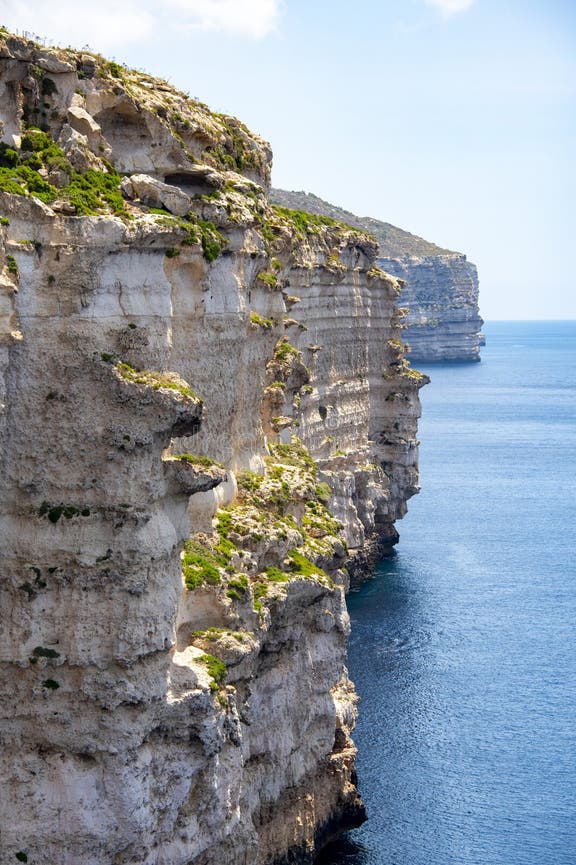 Limestone Dingli Cliffs stock image. Image of grotto - 309478487