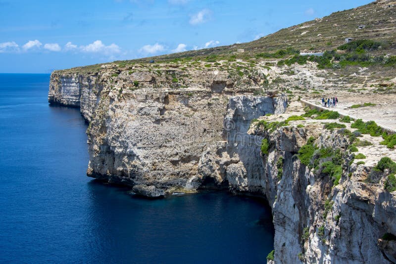 Limestone Dingli Cliffs stock photo. Image of water - 309478516