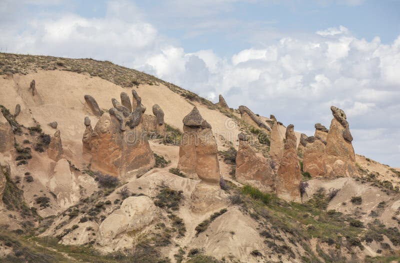 Limestone Formations in Cappadocia, Turkey Stock Image - Image of ...