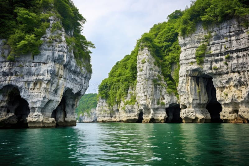 Limestone Karst Formation Near a Sea Stock Photo - Image of landscape ...