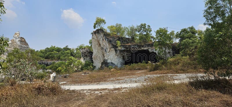 Limestone mining cave stock photo. Image of limestone - 293012152