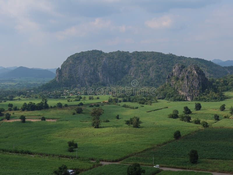 Limestone Mountain Views Covered with Forests, the Area Below is ...