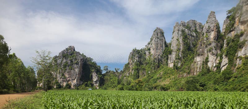 The Limestone Mountains Of The Mesozoic Era Stock Photo - Image of ...
