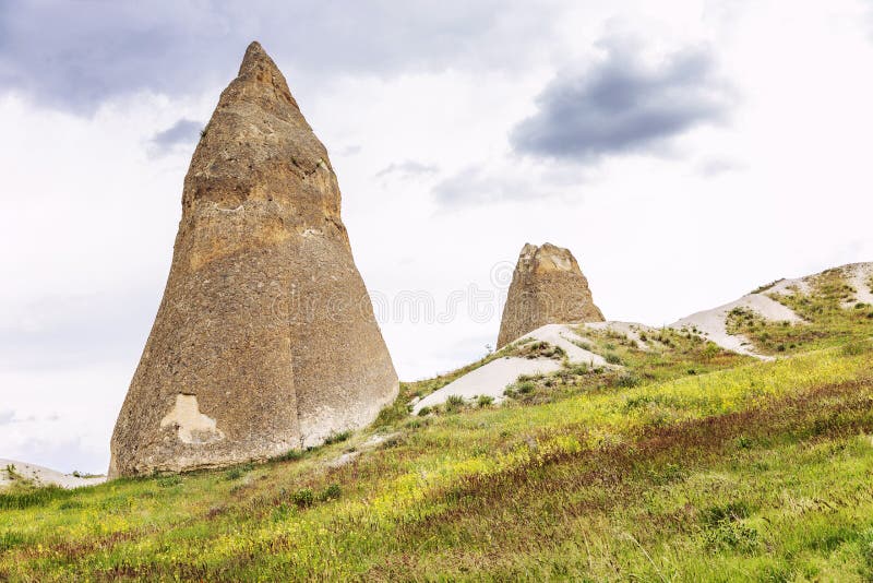 Limestone Mountains in the Valleys of Cappadocia. Great Landscape Stock ...