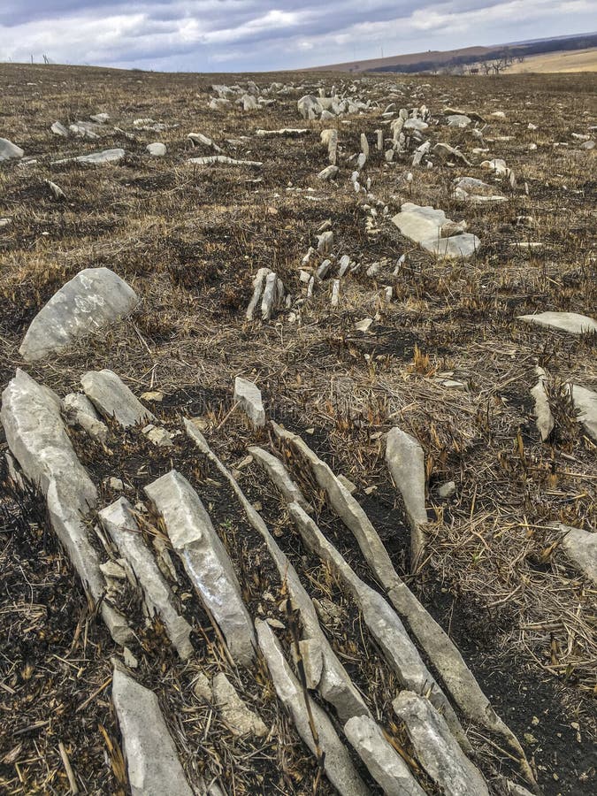 Limestone Outcroppings in Flint Hills Stock Image - Image of outdoors ...