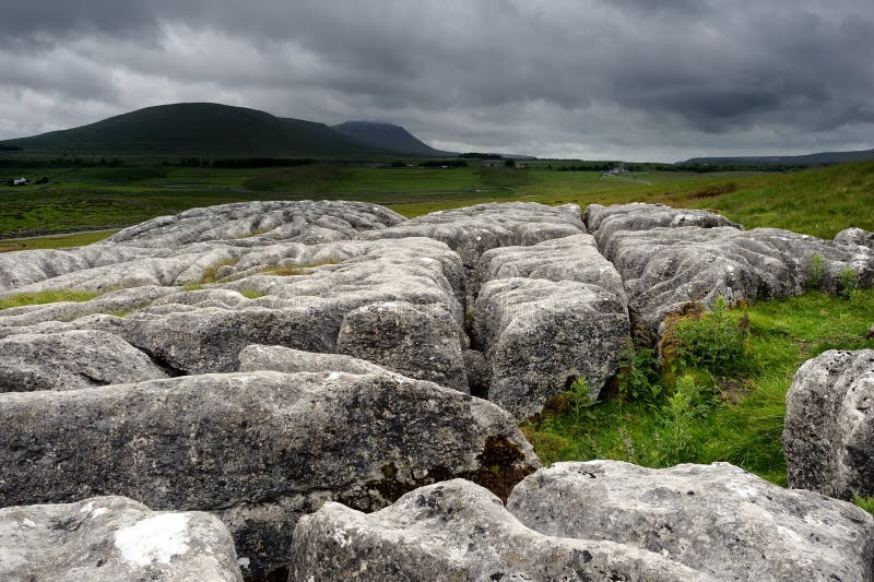 Limestone Pavement stock photo. Image of grass, grikes - 32272638