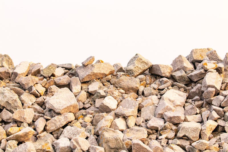 Limestone Pile with Clear Sky Bright Sunlight in Background. for ...