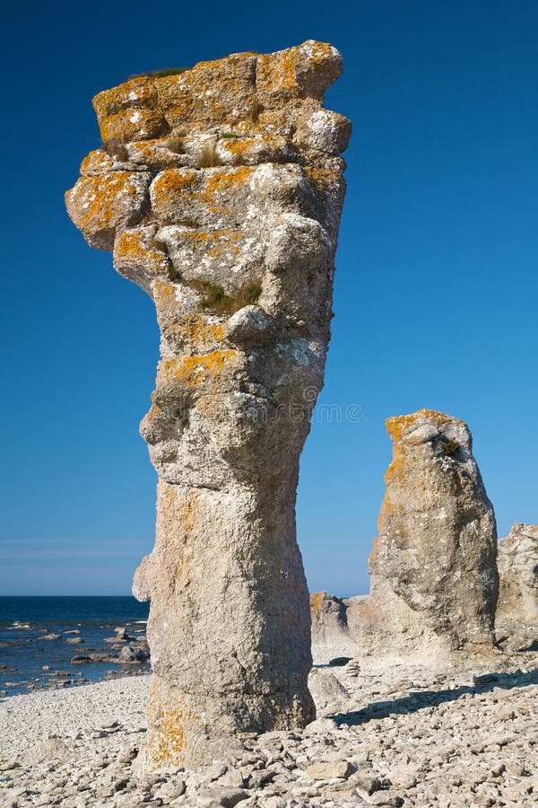 Limestone Pillars at Gotland Island Stock Photo - Image of sweden ...