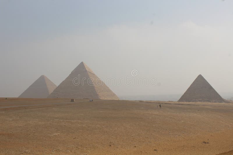Great Pyramids on a Hazy Day from Air Pollution in Cairo. Editorial ...