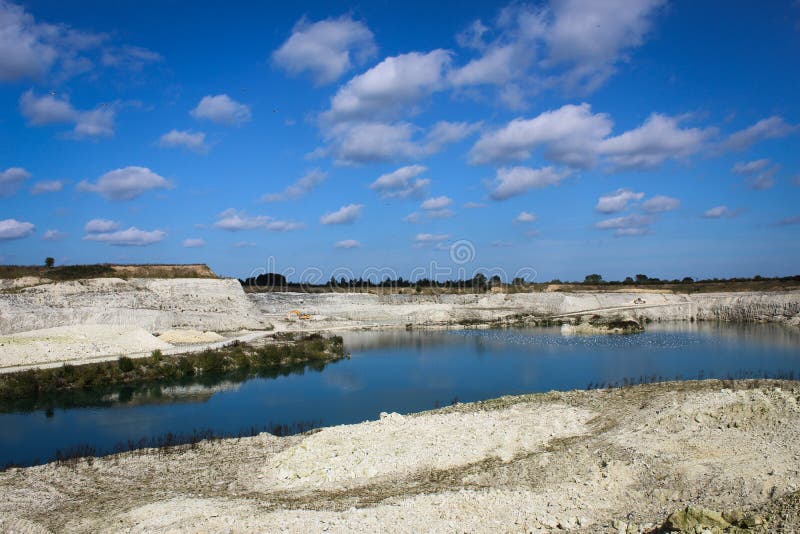 Limestone quarry. stock image. Image of september, faxe - 44959879
