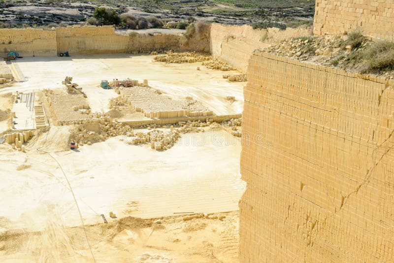 Limestone Quarry Industry at Gozo Island Stock Photo - Image of ...