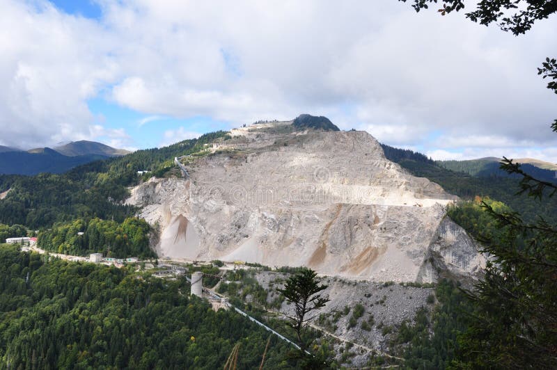 Limestone quarry stock photo. Image of resources, mountains - 63285196