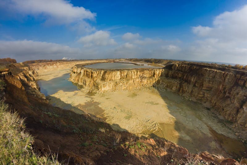 Limestone Quarry with a Pond Stock Photo - Image of earth, mineral ...