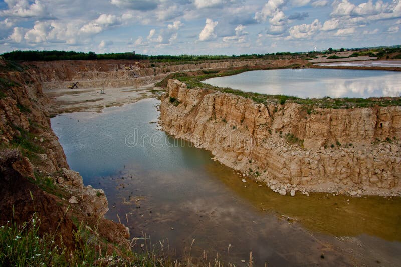 Limestone Quarry with a Pond in Lipetsk Region Stock Image - Image of ...