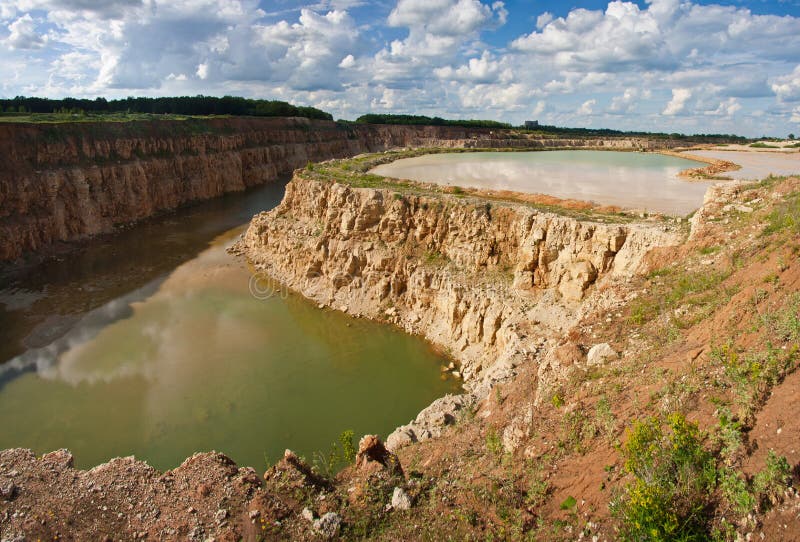 Limestone Quarry with a Pond Stock Image - Image of career, gravel ...