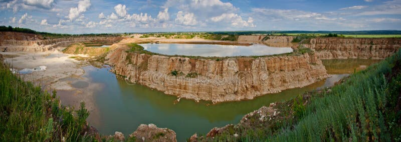 Limestone Quarry with a Pond Stock Photo - Image of beautiful, beauty ...