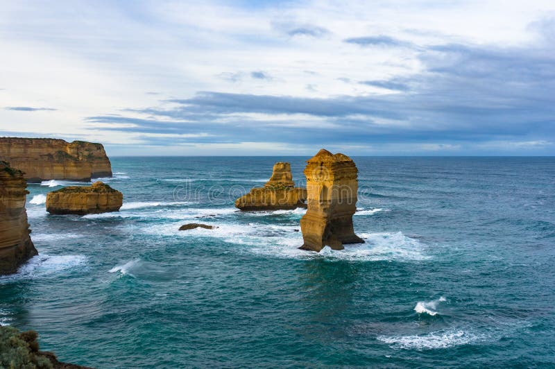 Limestone Rock Formations in the Ocean Stock Image - Image of tourist ...