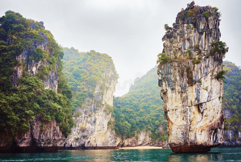 Limestone Rocks in Ha Long Bay Vietnam Asia Stock Photo - Image of ...