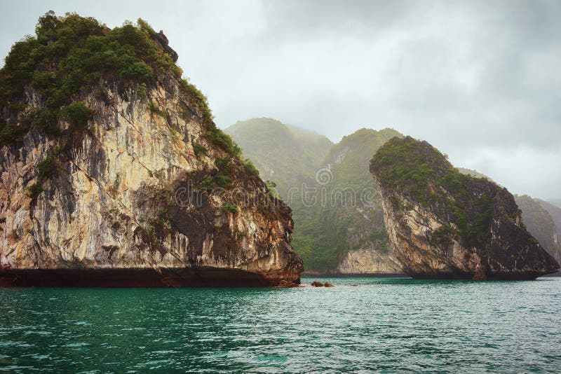 Limestone Rocks at Ha Long Bay Vietnam Stock Image - Image of river ...