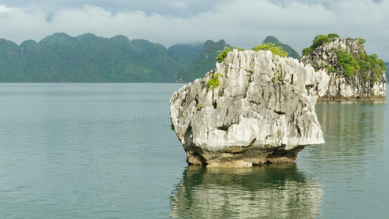 Limestone Rocks in Halong Bay, Vietnam Stock Image - Image of beautiful ...