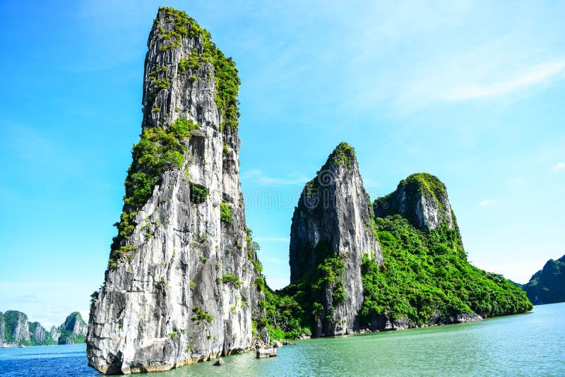 Limestone Rocks in Halong Bay, Vietnam Stock Photo - Image of asian ...