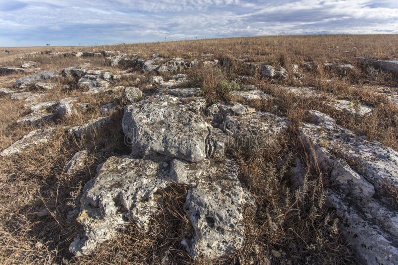 Limestone Rocks on Kansas Hillside Stock Image - Image of limestone ...