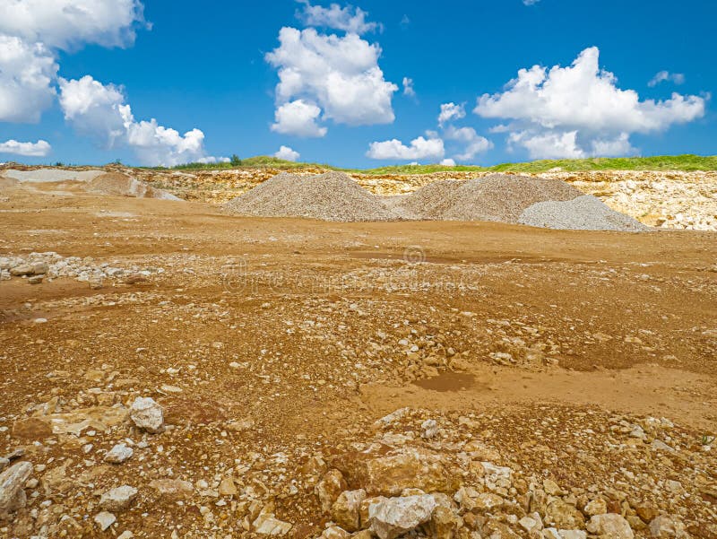 Limestone Stone Quary and an Excavator. Stock Photo - Image of eastern ...