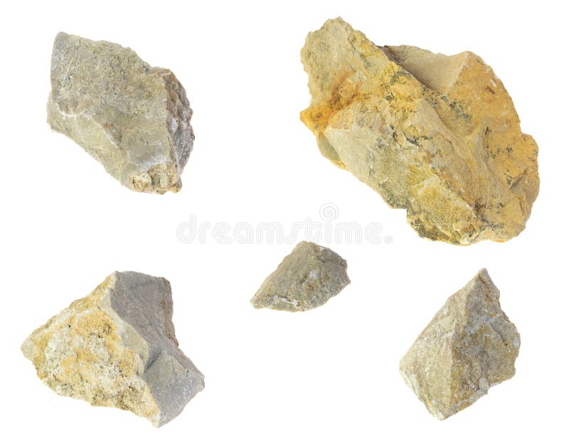 Limestone Stone on a White Isolated Background Stock Photo - Image of ...