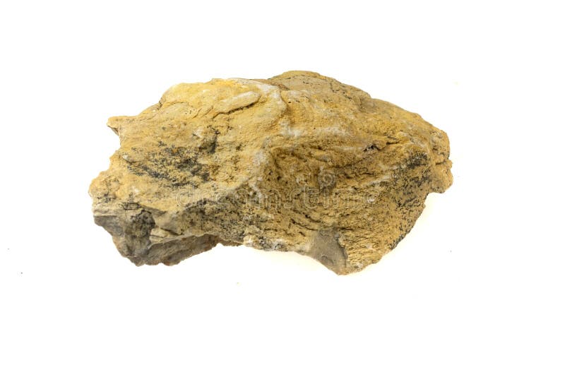 Limestone Stone on a White Isolated Background Stock Image - Image of ...