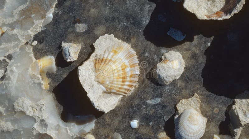 Limestone Surface with Small Shell Fragments Showcasing Natural Texture ...