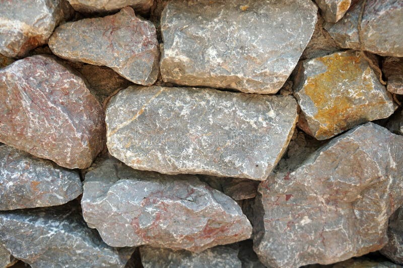 The Limestone Wall is Constructed by a Gray Wall for Background or ...