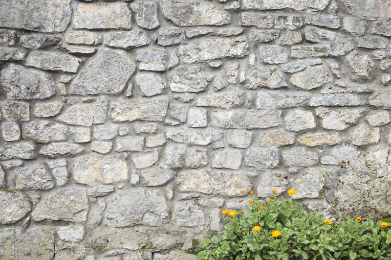 Limestone Wall in Small Rectangular Blocks, Vertical Plane Stock Photo ...