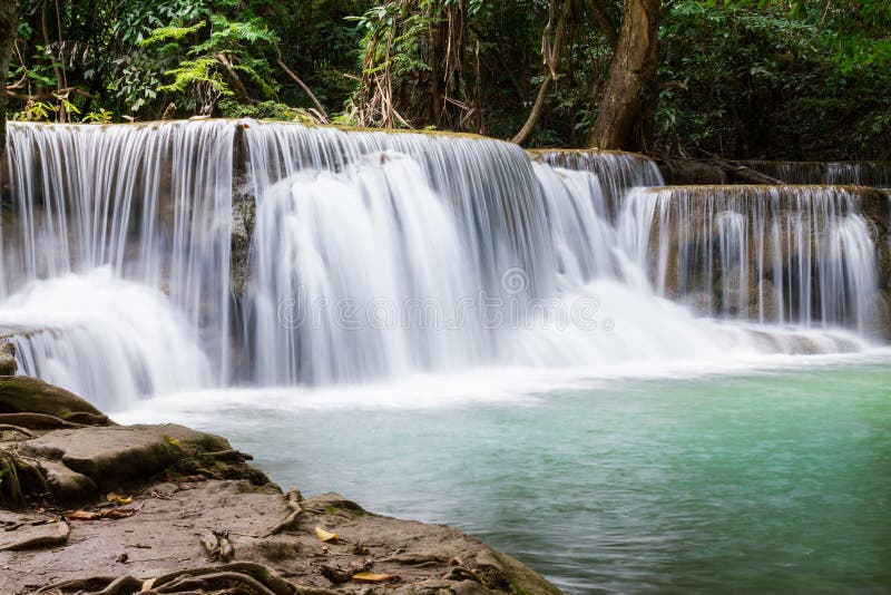 Limestone Waterfalls, Huay Mae Khamin Stock Photo - Image of landscape ...