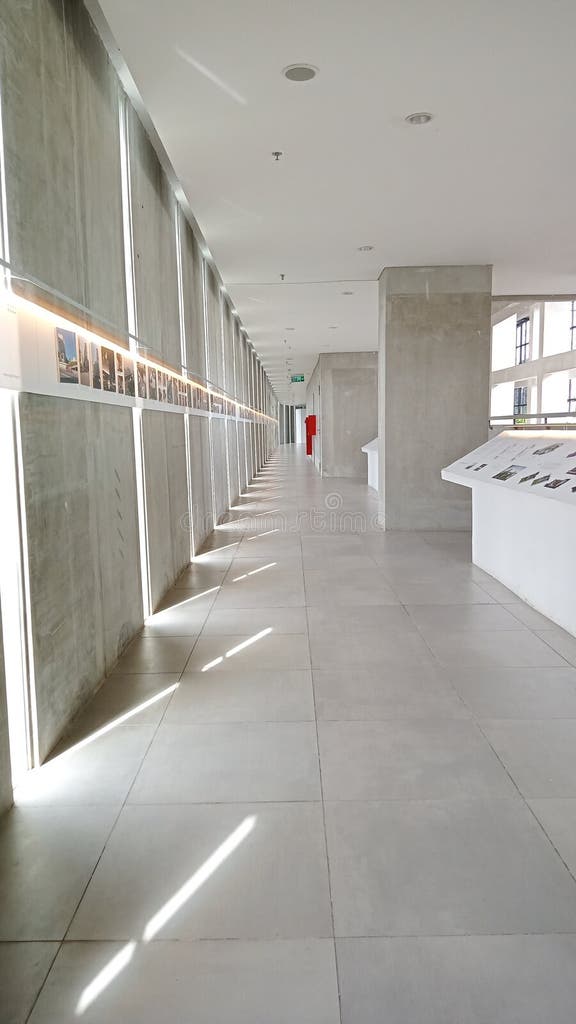 A Liminal White Hallway in Sunset Day Stock Image - Image of sunset ...