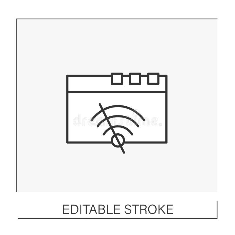 Limit Access Line Icon. No Interne Stock Vector - Illustration of ...