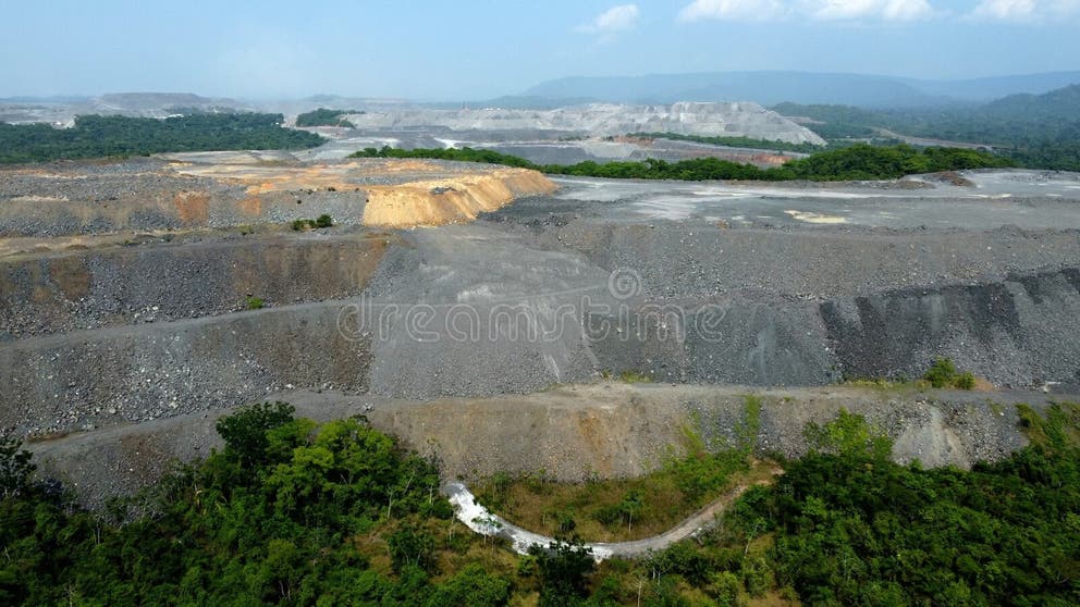 Huge Open Mine at the Brink of the Rainforest in Brazil Stock Photo ...