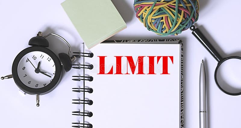 LIMIT Conceptual Background with Office Tools on the White Background ...
