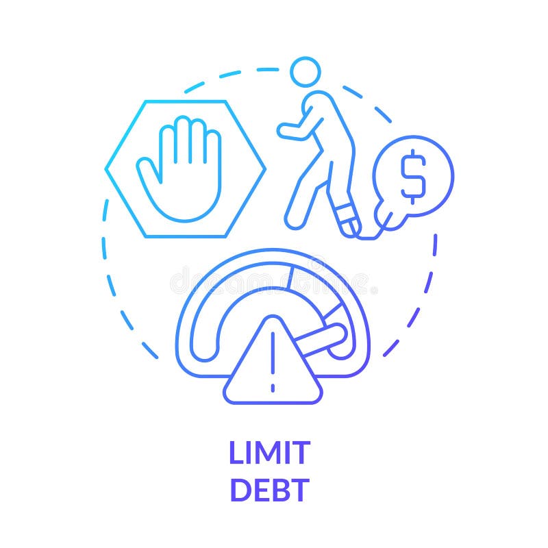 Limit Debt Blue Gradient Concept Icon Stock Vector - Illustration of ...