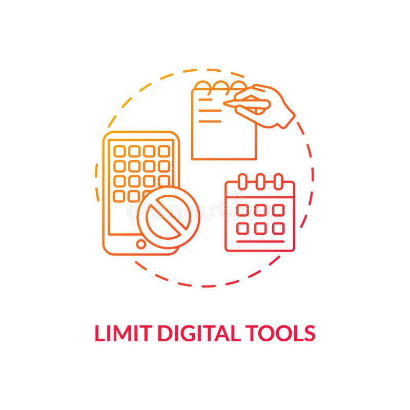 Limit Digital Tools Concept Icon Stock Vector - Illustration of ...