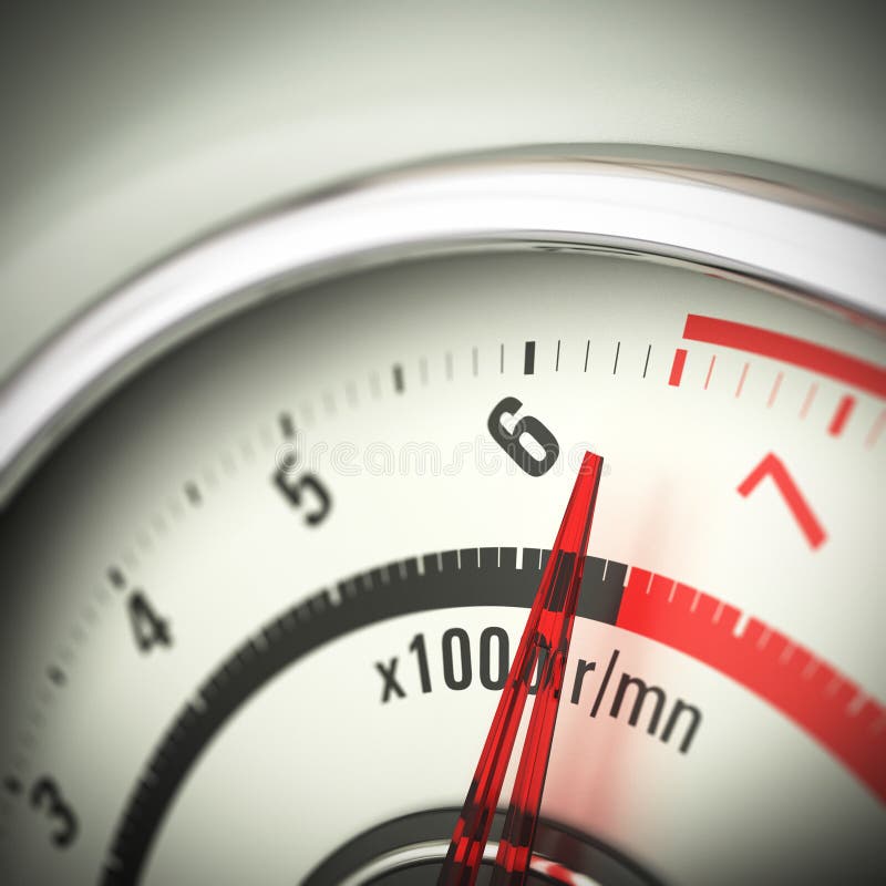 Limit Engine Speed - Rev Counter Stock Illustration - Illustration of ...