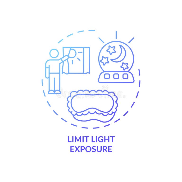 Limit Light Exposure Blue Gradient Concept Icon Stock Vector ...