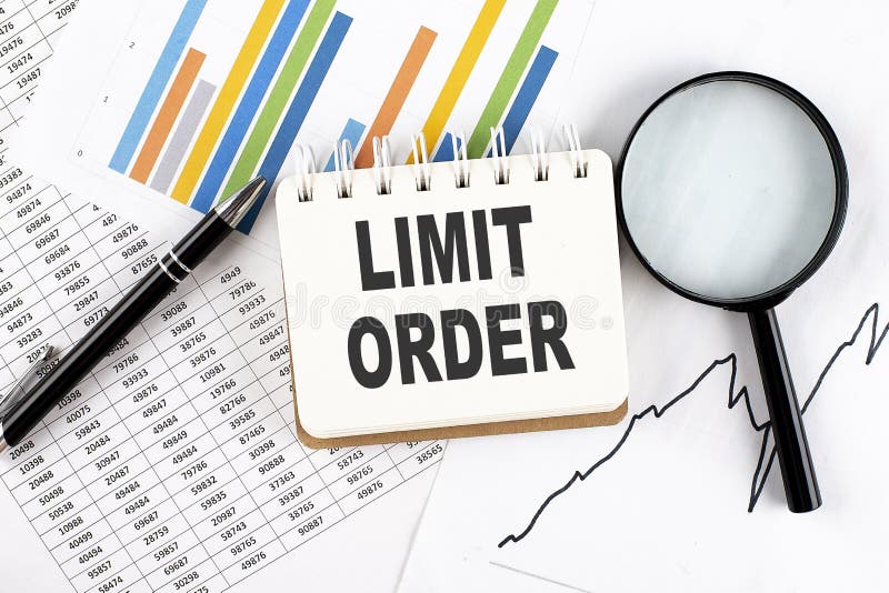 LIMIT ORDER Text on Notebook on the Graph Background with Pen and ...
